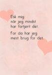 Plakat med kærlighedscitat - Elsk mig mest | Unik Plakat